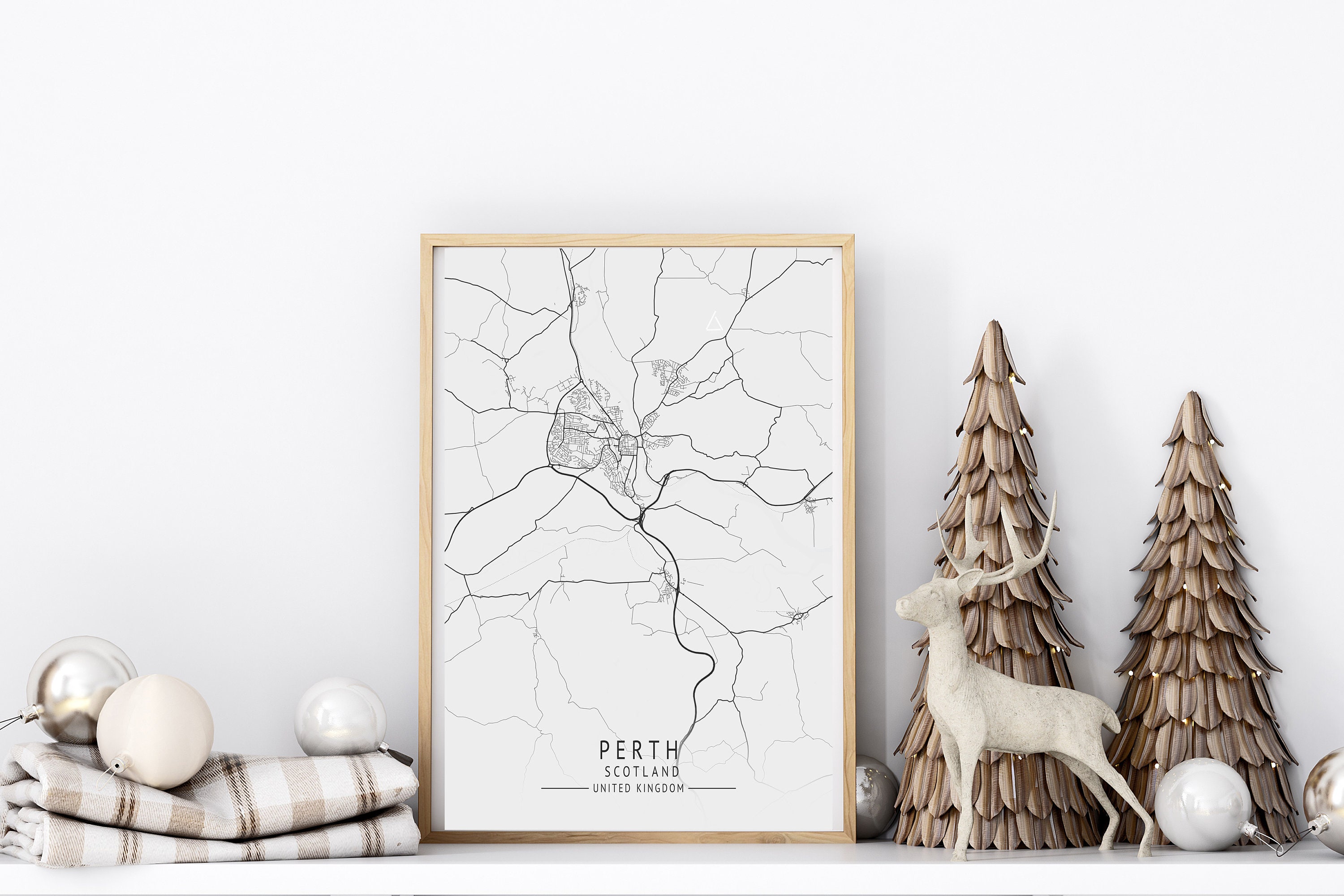 PERTH Map Print, High Res Map of Perth, Scotland, Minimalist UK City ...