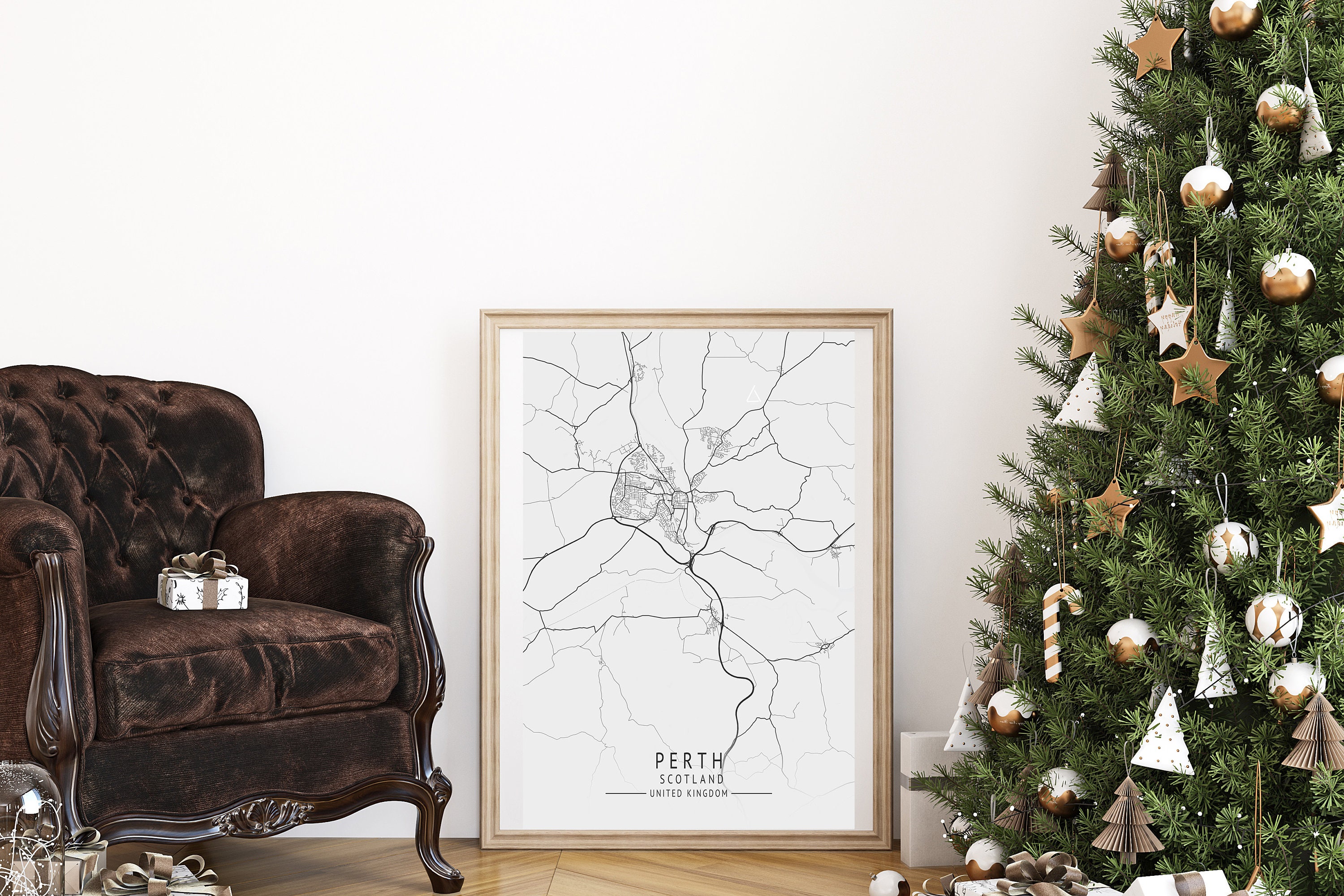 PERTH Map Print, High Res Map of Perth, Scotland, Minimalist UK City ...
