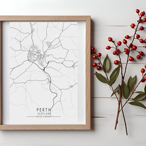 PERTH Map Print, High Res Map of Perth, Scotland, Minimalist UK City ...