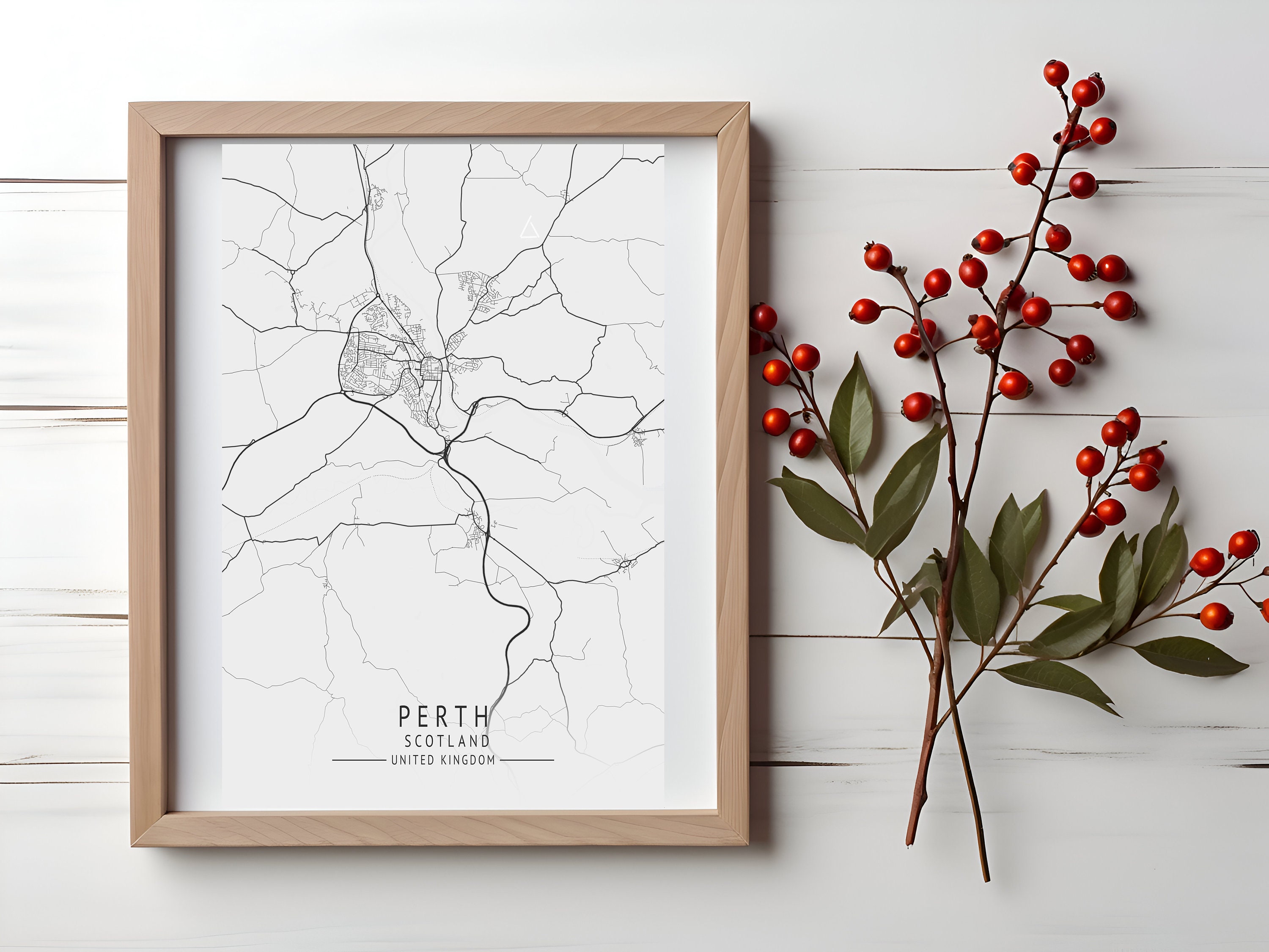 PERTH Map Print, High Res Map of Perth, Scotland, Minimalist UK City ...