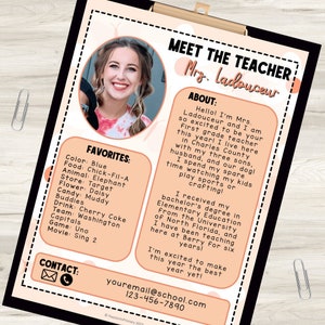 DIGITAL FILE | Editable Meet the Teacher Template | Back to School ...