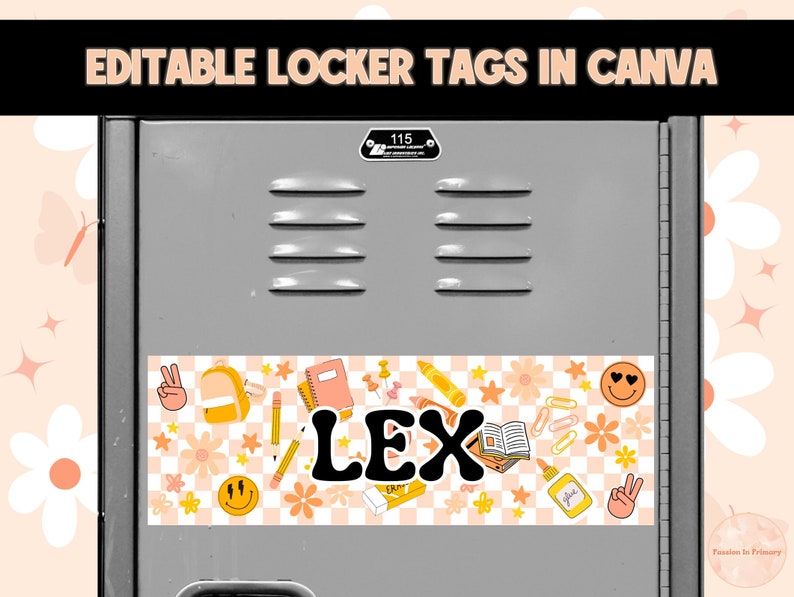 DIGITAL FILE | Editable Locker Tags | Editable Classroom Name Decals ...