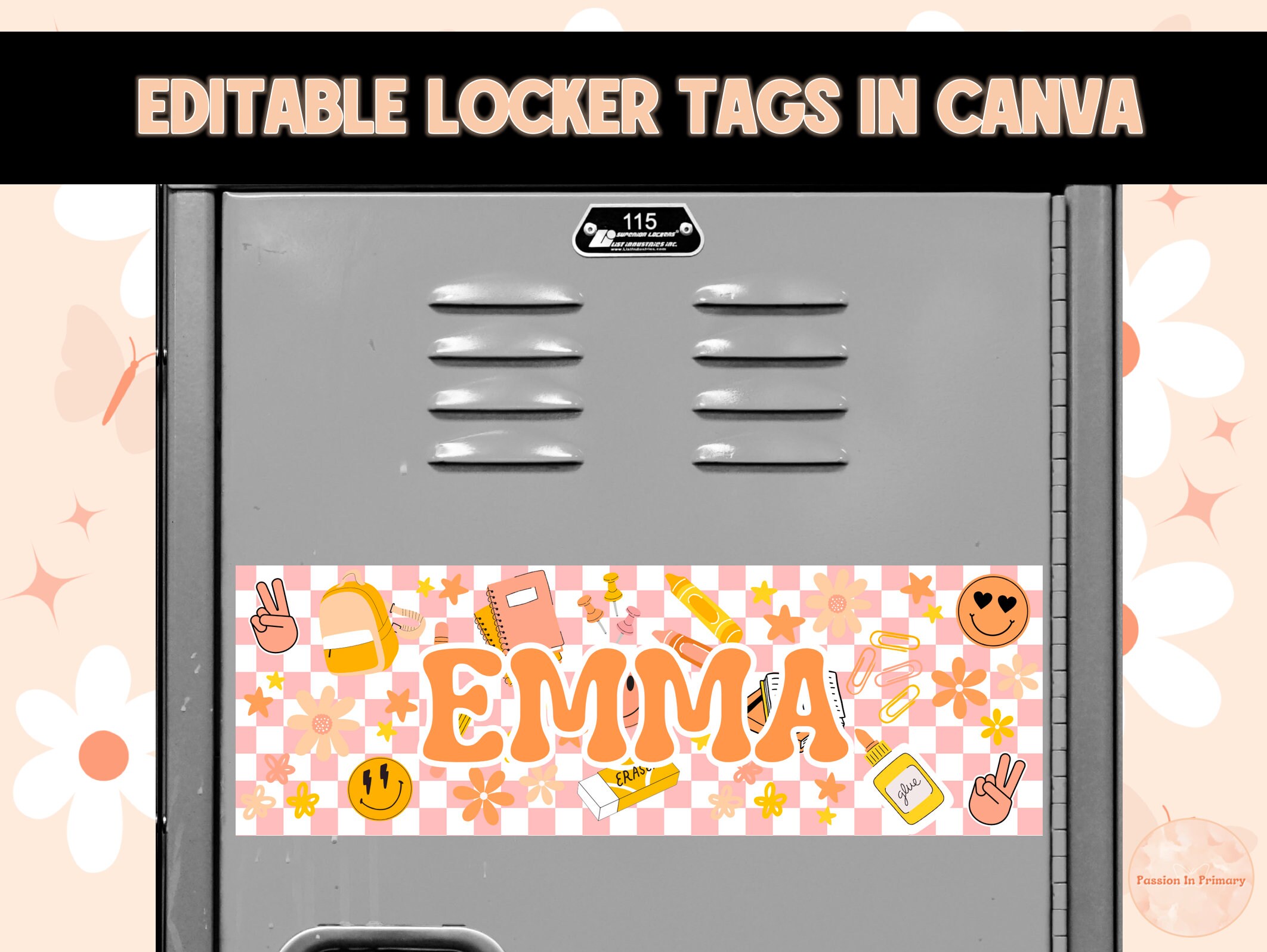DIGITAL FILE | Editable Locker Tags | Editable Classroom Name Decals ...