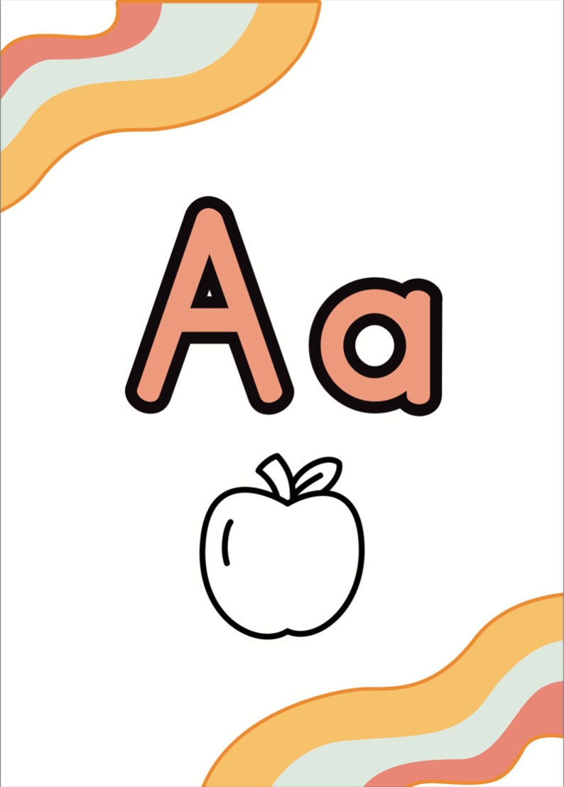 DIGITAL FILE Classroom Alphabet Groovy Classroom Decor - Etsy