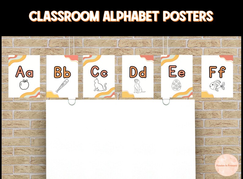 DIGITAL FILE Classroom Alphabet Groovy Classroom Decor - Etsy