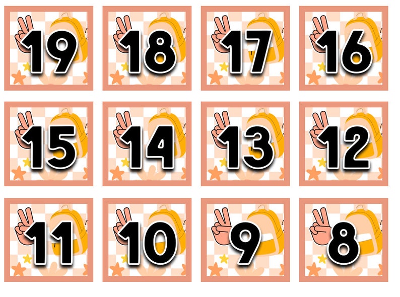 DIGITAL FILE Groovy Peachy School Style Flip Calendar Back to School ...