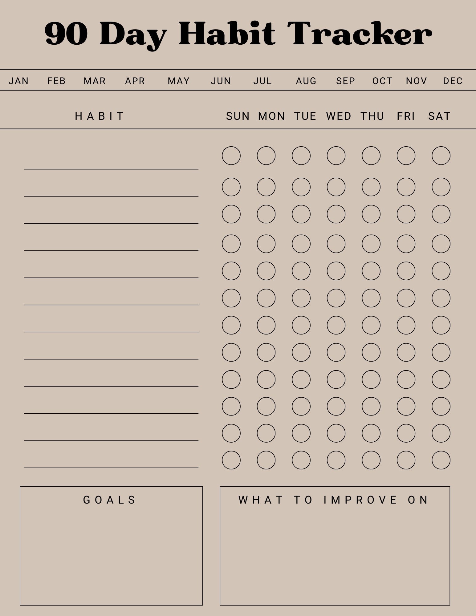 Monthly Habit Tracker Printable, Habit Tracker Template, Routine ...