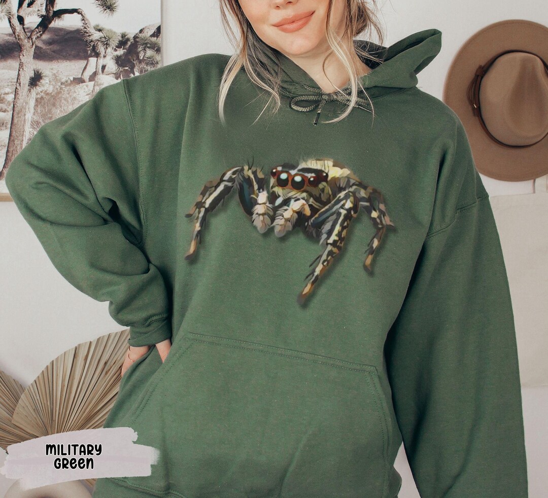 Cute Friendly Jumping Spider Hoodie for Men and Women Manly Spood ...