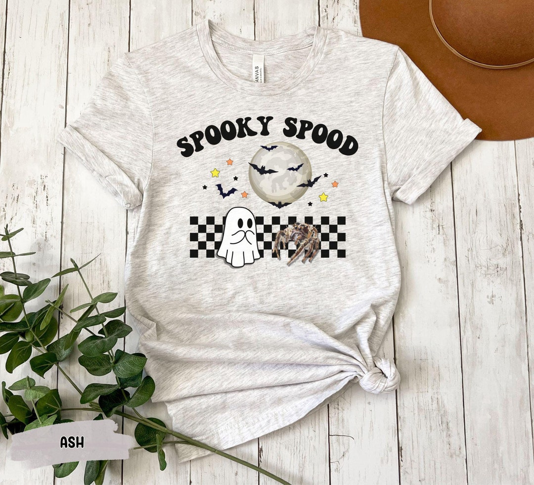 Spooky Spood Retro Aesthetic Cute Ghost Halloween Spider T-shirt Gift ...