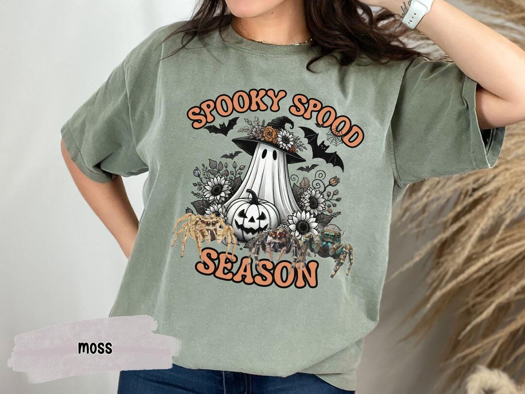 Spooky Cute Ghost Jumping Spider T-shirt Halloween Spood Vibes Spooder ...