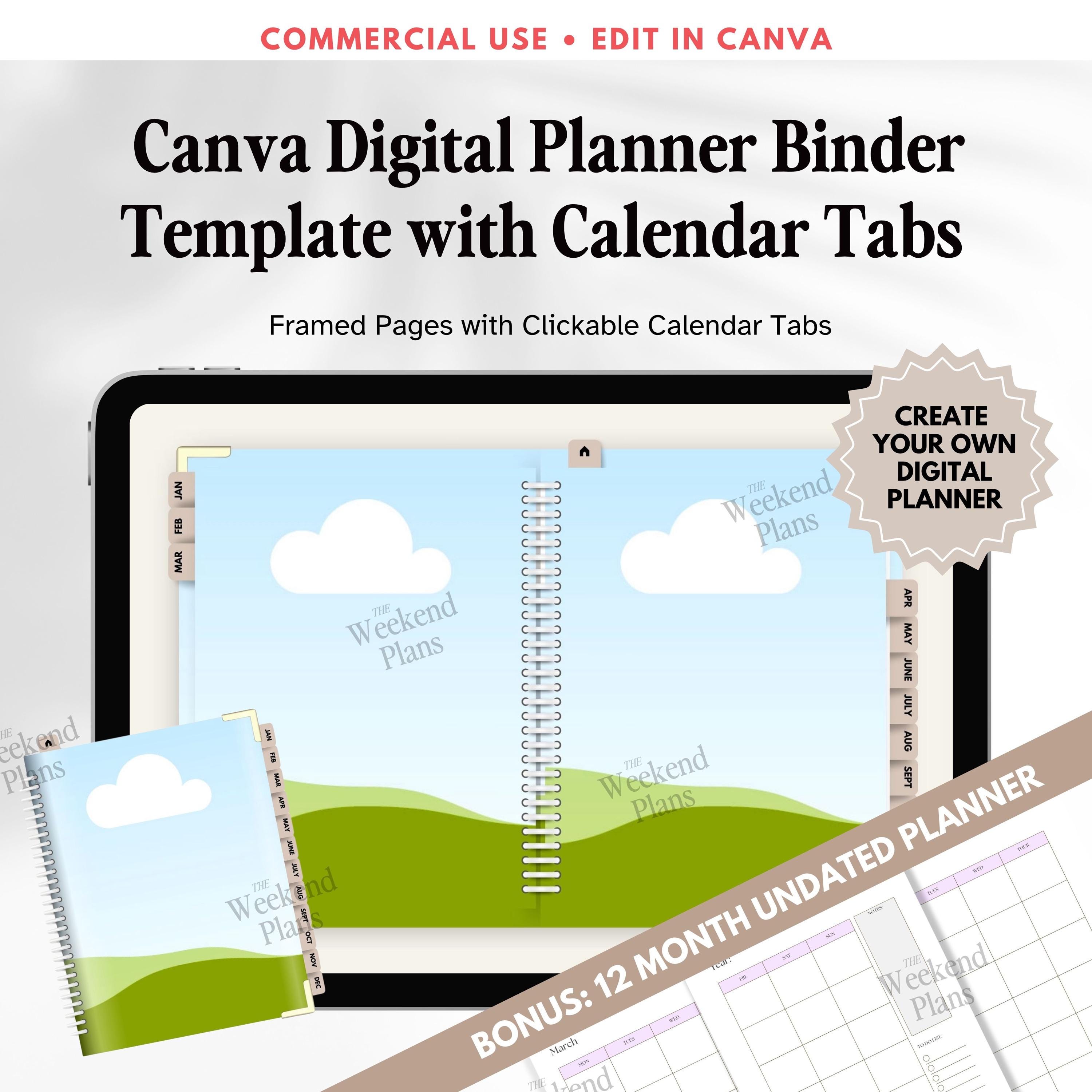 Canva Digital Planner Binder Template, Digital Planner Commercial Use ...