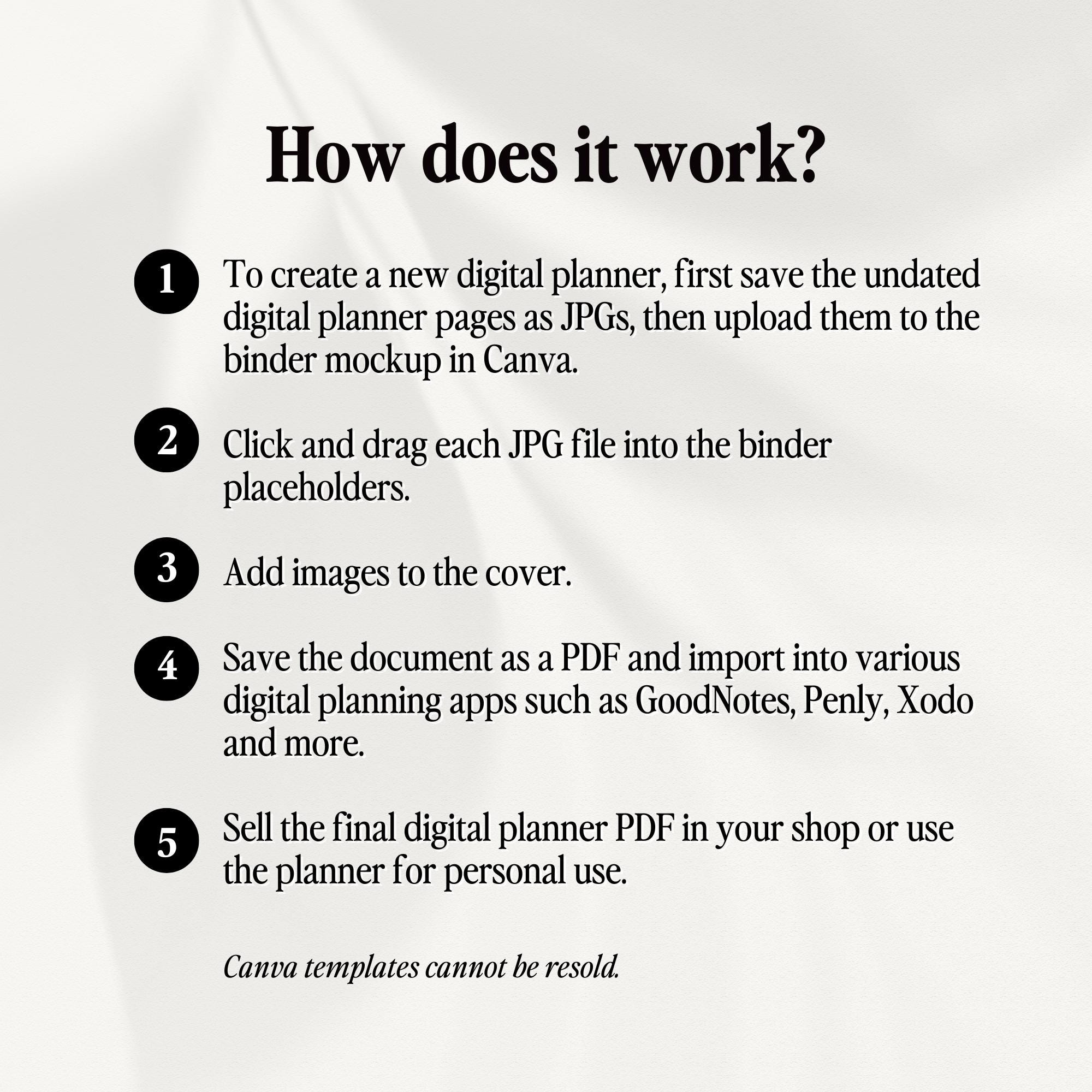 Canva Frame PLR Planner Binder Template, Digital Planner Commercial Use ...