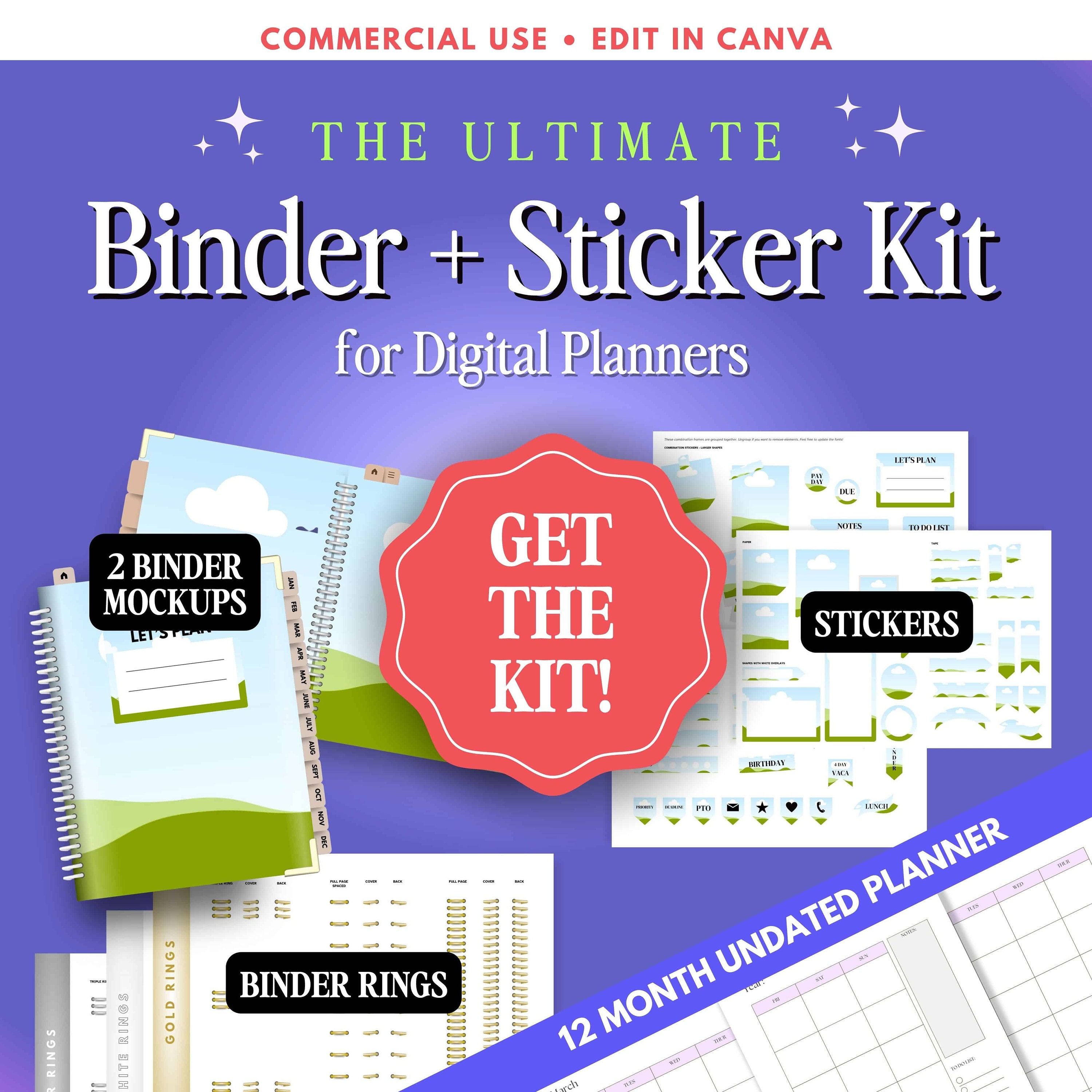 Canva Digital Planner Binder Template, Digital Planner Commercial Use ...