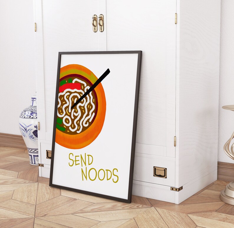 Noodle Wall Art, Send Noods Wall Art Bon Appetit Aesthetic Set 2 ...