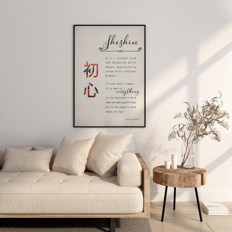 Shoshin, Zen Buddhism, Japanese Philosophy Wall Art, İnspirational ...