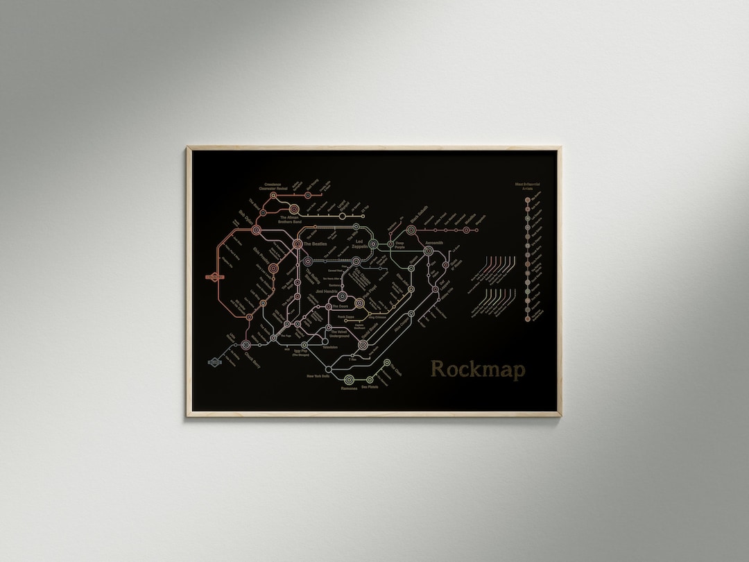Rock Music Map Art Print, Music Lover Gift (digital Download) - Etsy