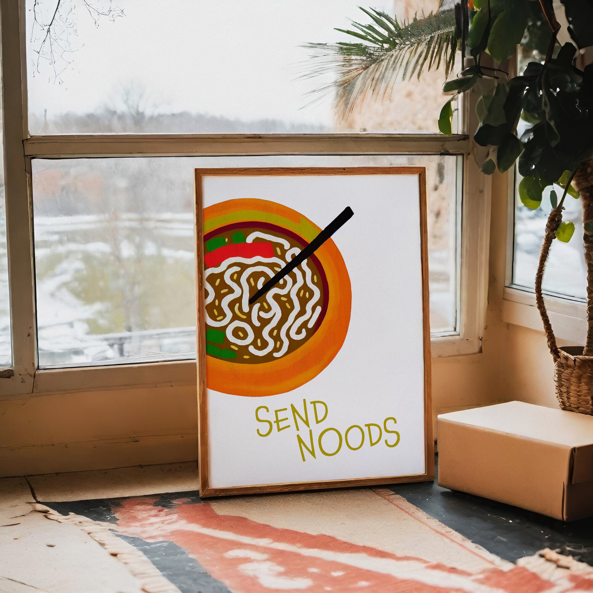 Noodle Wall Art, Send Noods Wall Art Bon Appetit Aesthetic Set 2 ...
