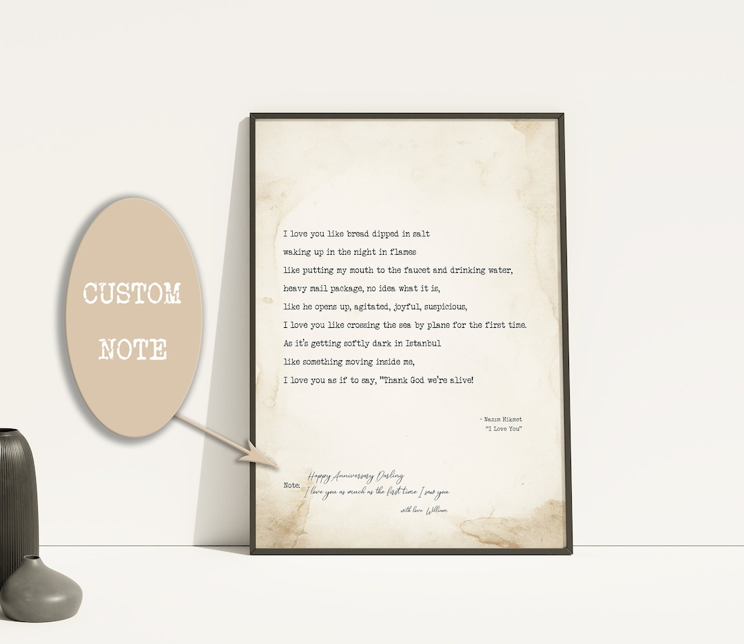 Nazım Hikmet Poem Print, Turkish Love Poetry (digital Download) - Etsy