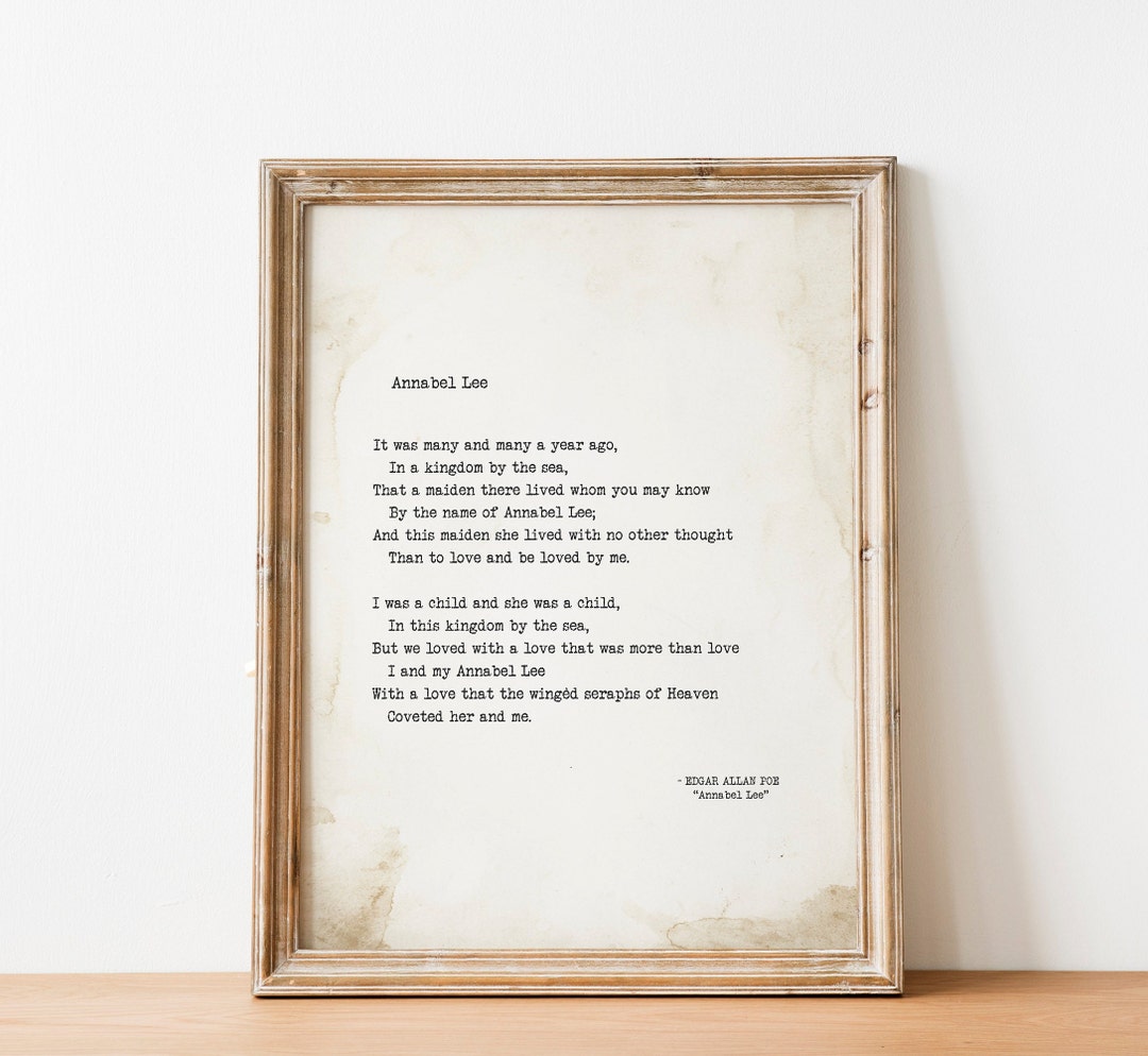 Love Poetry From Edgar Allan Poe Wall Art, Edgar Allan Poe Annabel Lee ...