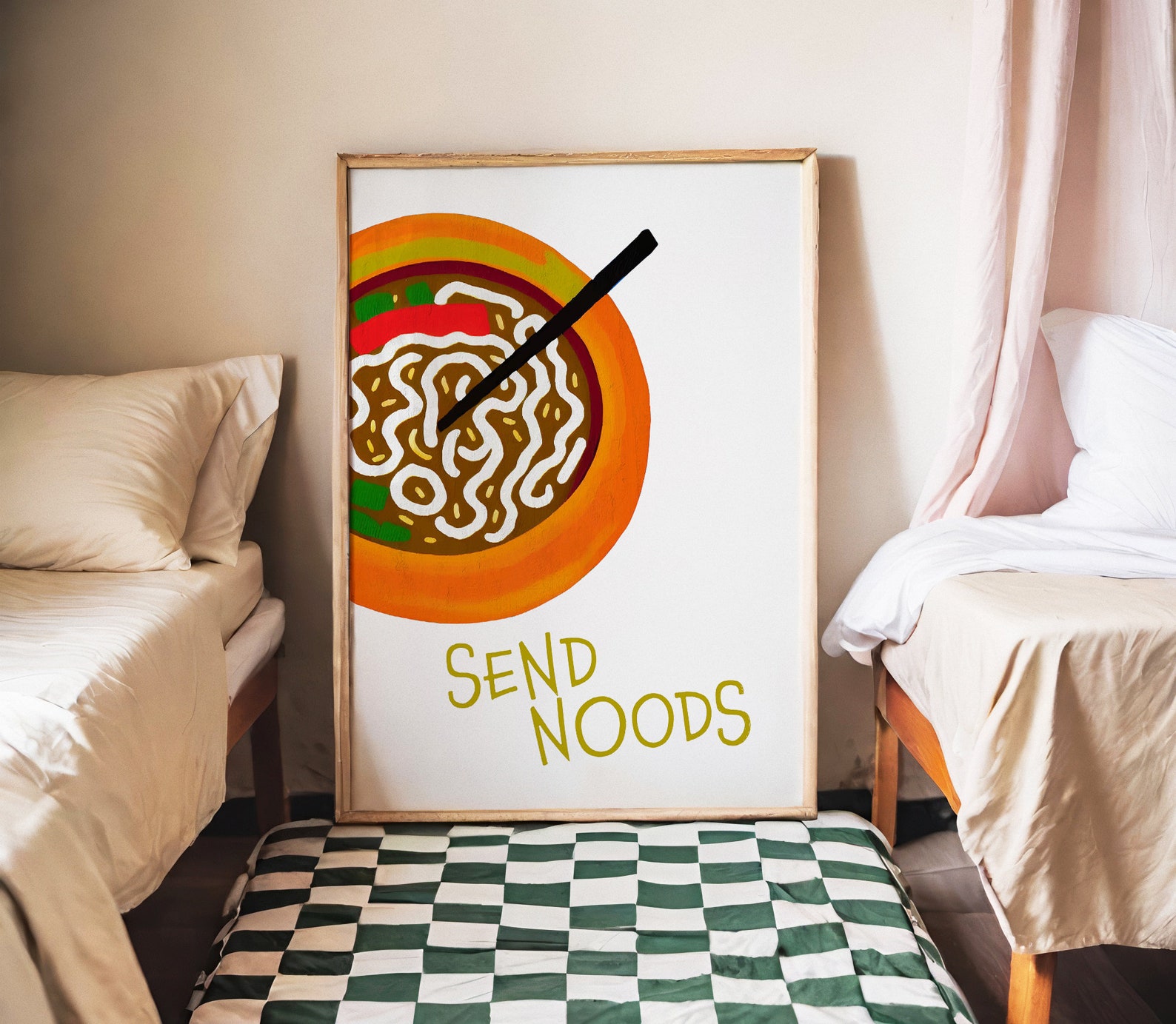 Noodle Wall Art, Send Noods Wall Art Bon Appetit Aesthetic Set 2 ...