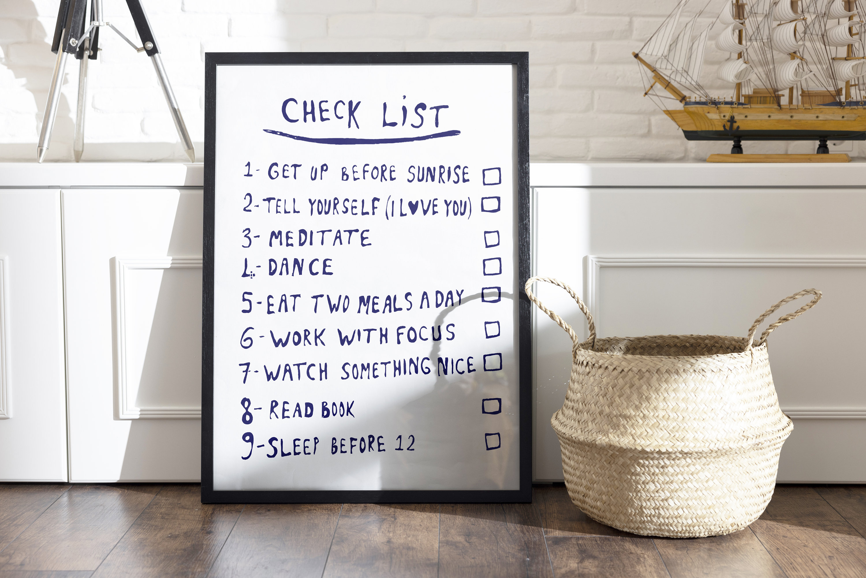 Check List Print, Daily to Do List Wall Art, Check List Daily Planner ...