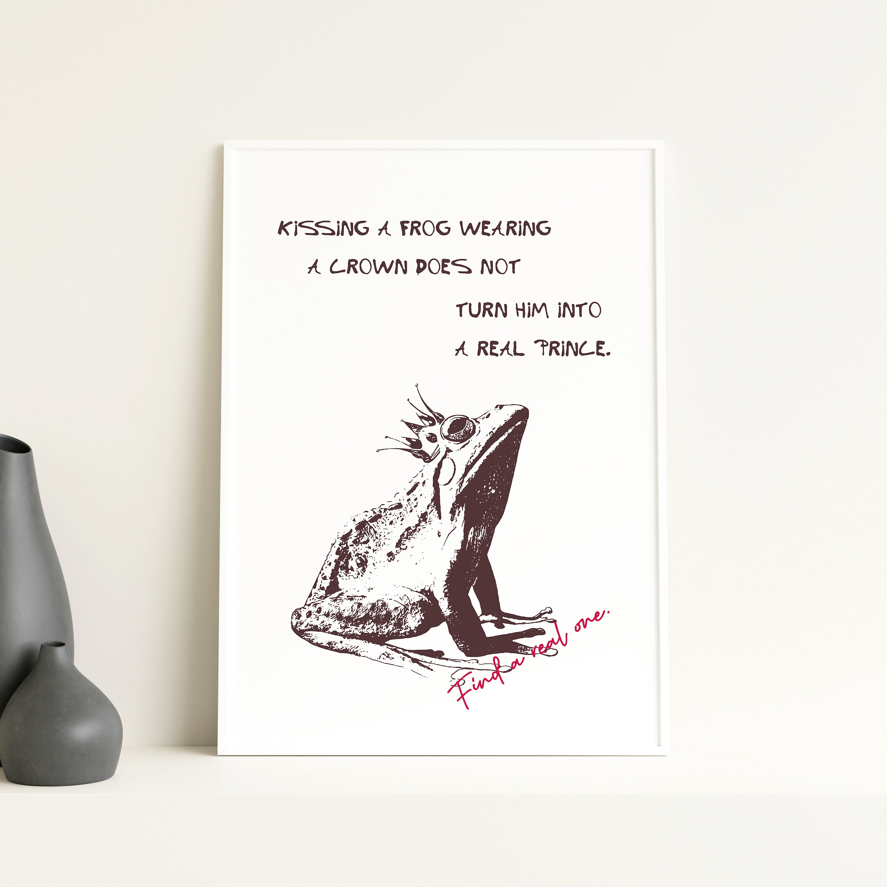 Vintage Crowned Frog Wall Art, Girls Room Decor, Preppy Wall Art Dorm ...