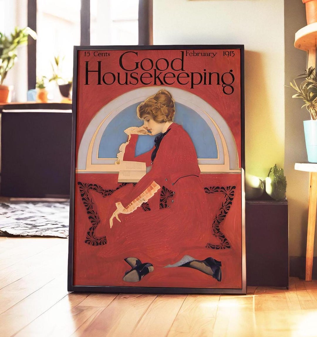Vintage Good Housekeeping Cover Art Print – 1913 Edwardian Illustration ...
