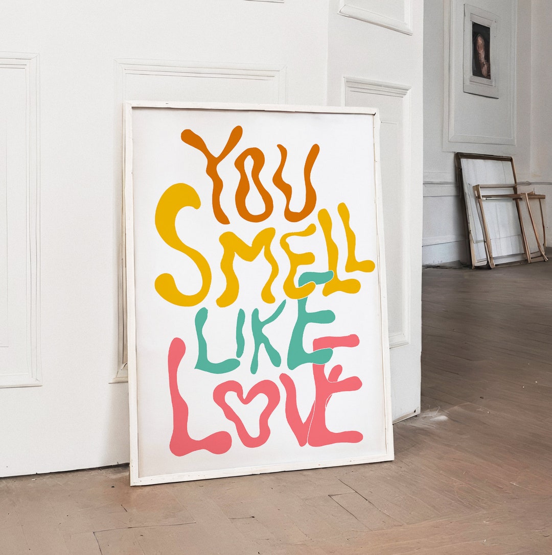 You Smell Like Love Art Print, Retro Valentine's Day Poster (digital ...