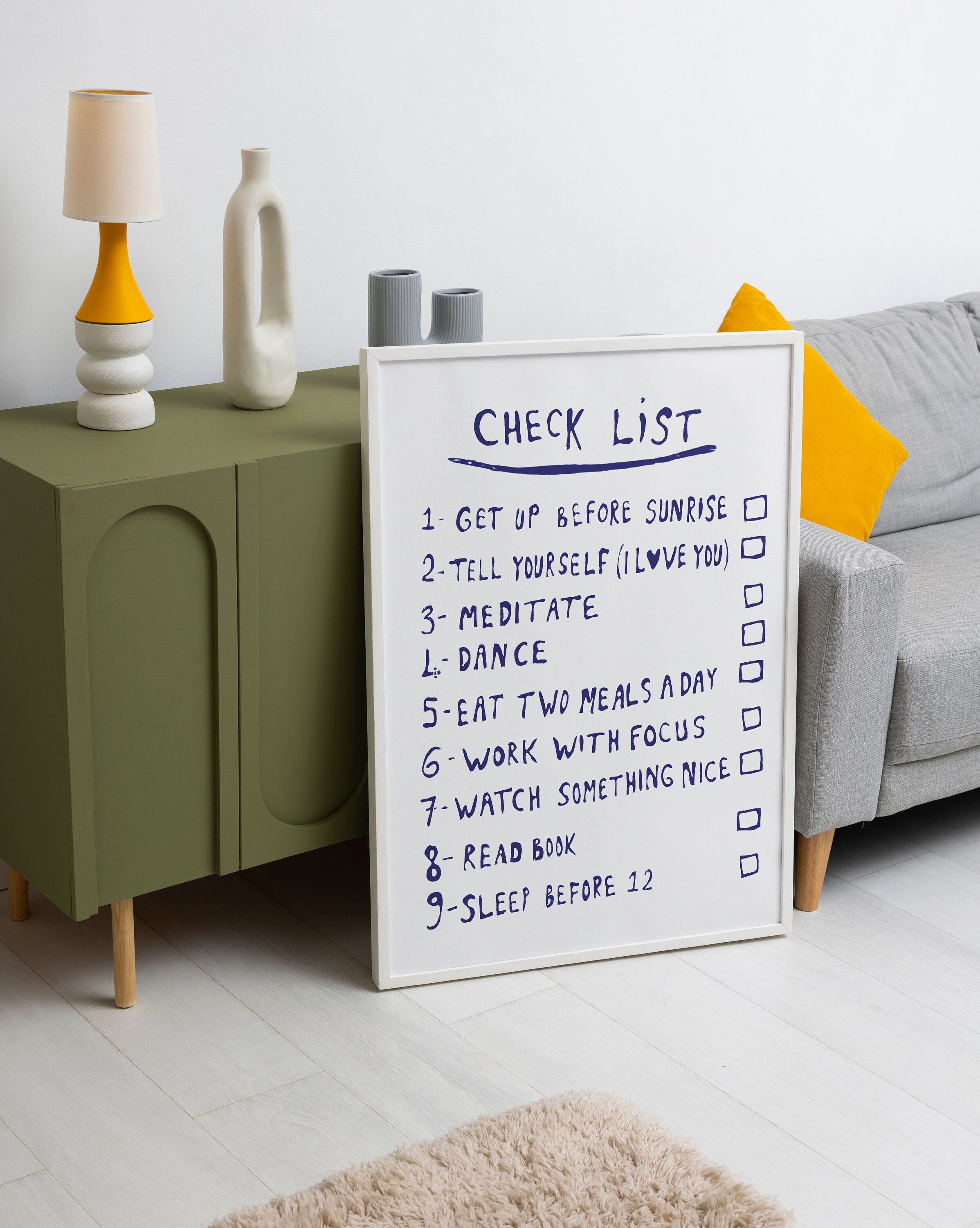 Check List Print, Daily to Do List Wall Art, Check List Daily Planner ...