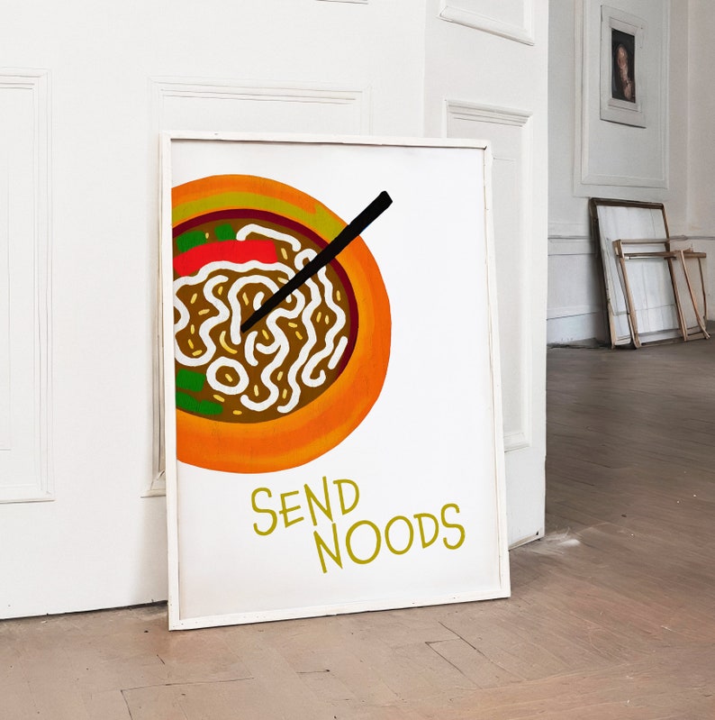Noodle Wall Art, Send Noods Wall Art Bon Appetit Aesthetic Set 2 ...