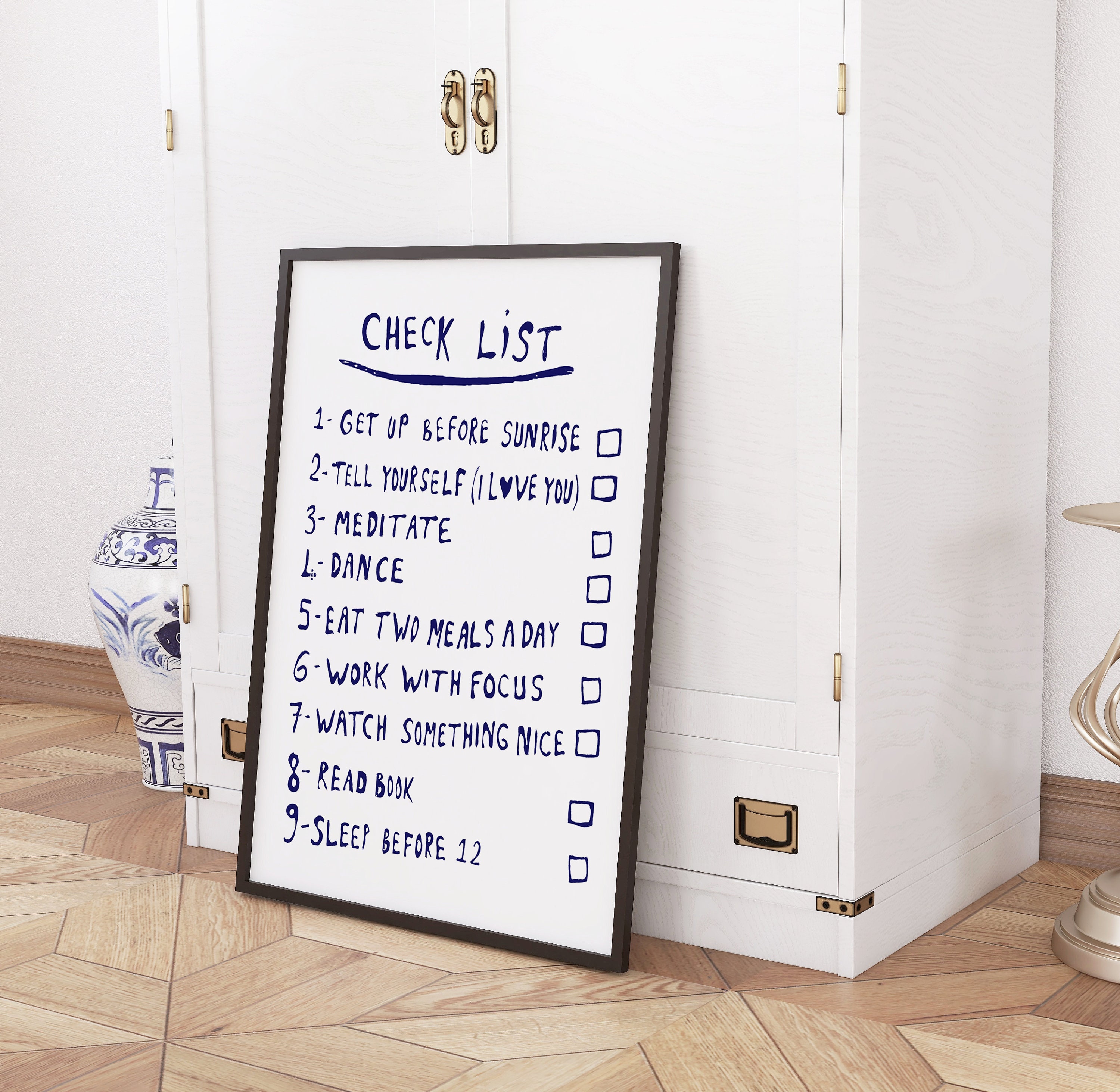 Check List Print, Daily to Do List Wall Art, Check List Daily Planner ...