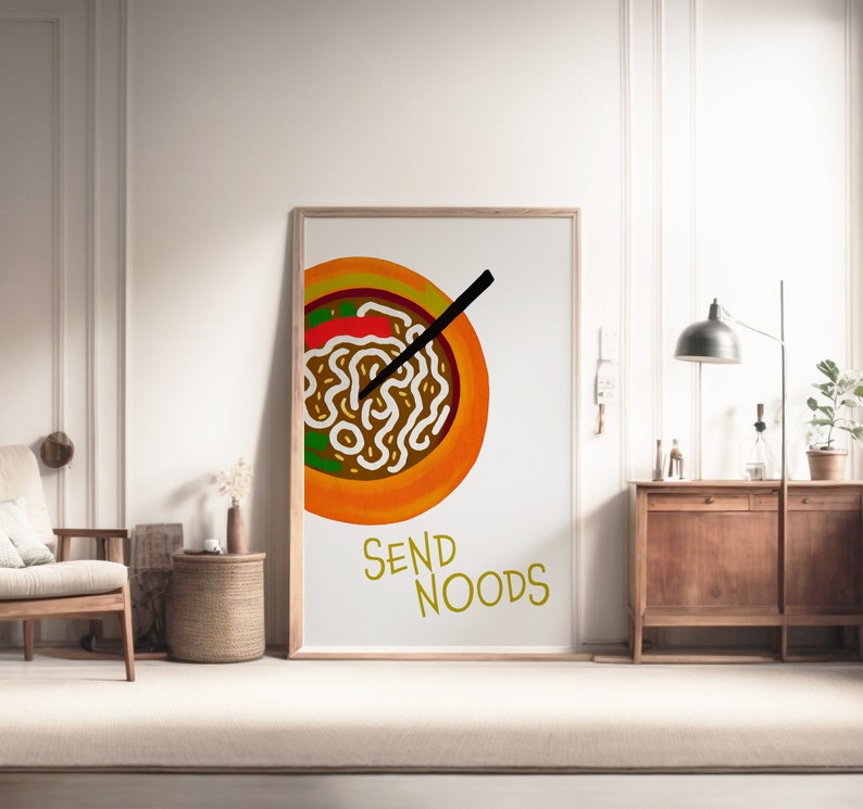 Noodle Wall Art, Send Noods Wall Art Bon Appetit Aesthetic Set 2 ...