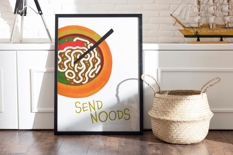 Noodle Wall Art, Send Noods Wall Art Bon Appetit Aesthetic Set 2 ...