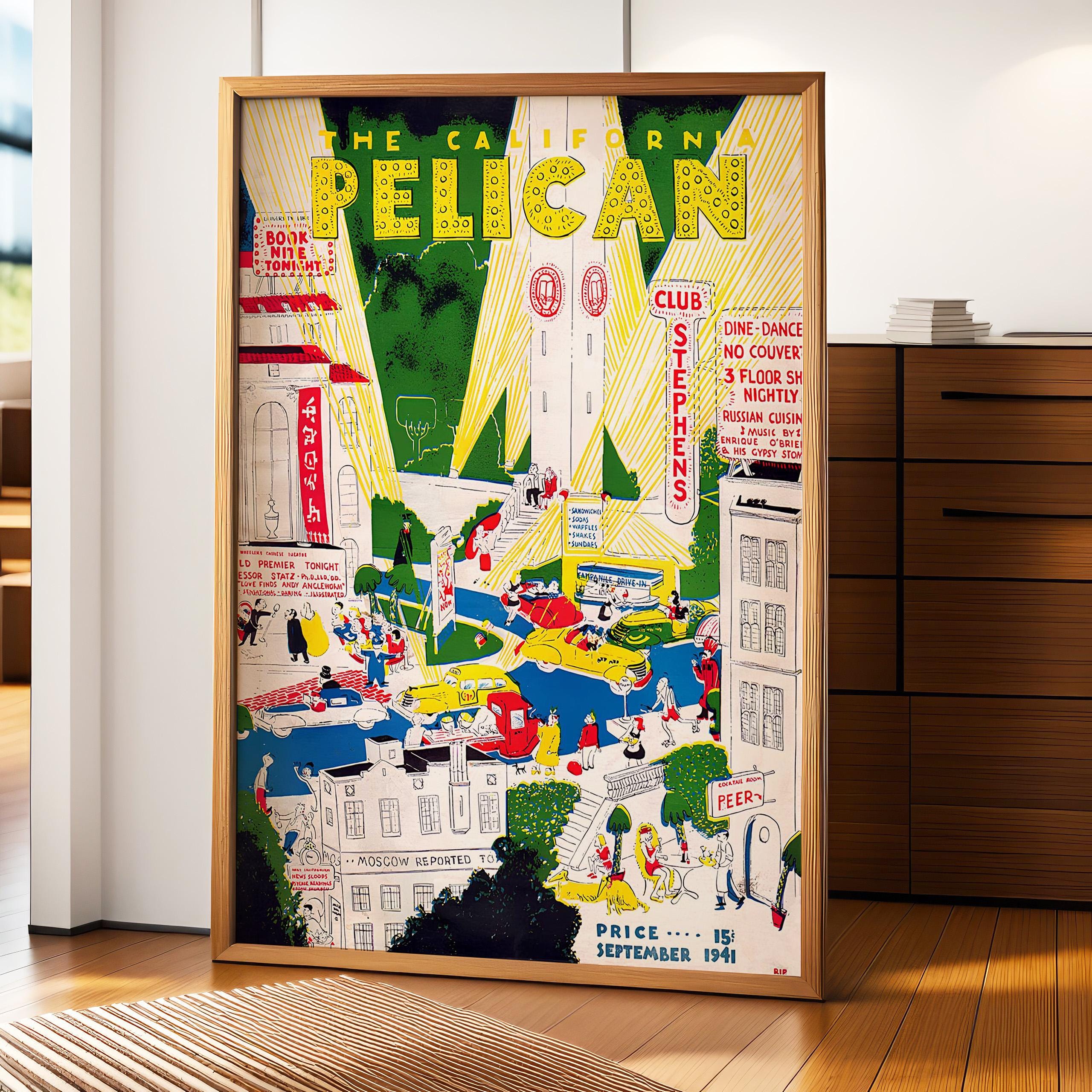 Vintage California Pelican Magazine Cover Art | Mid-century Travel ...