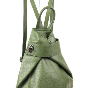 Cream Beige Genuine Italian Pebbled Leather Backpack Handmade Casual ...