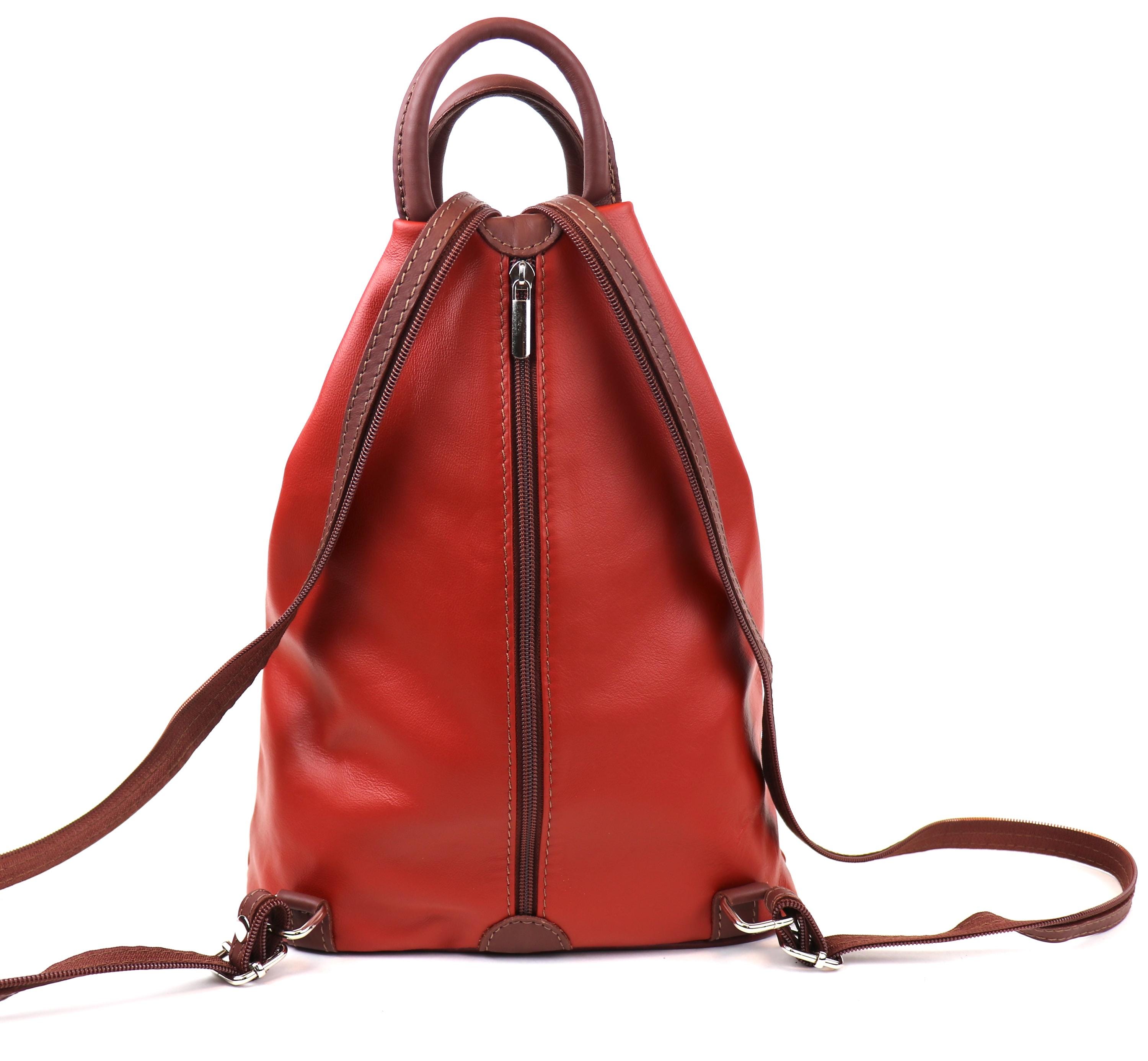 Handcrafted Burnt Orange Italian Leather Backpack: Women's Sling Bag - Etsy
