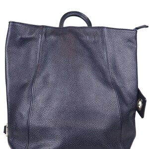 Navy Genuine Italian Pebbled Leather Backpack for Laptop Casual ...