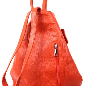 Burnt Orange Genuine Italian Pebbled Leather Backpack Laptop Casual ...