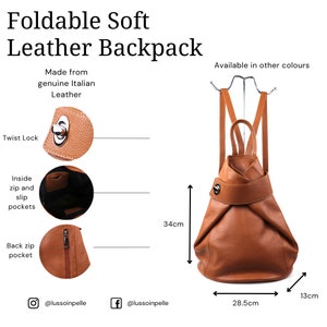 Navy Genuine Italian Pebbled Leather Backpack for Laptop Casual ...