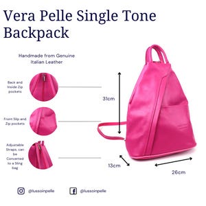 Burnt Orange and Tan Vera Pelle Italian Soft Leather Backpack ...