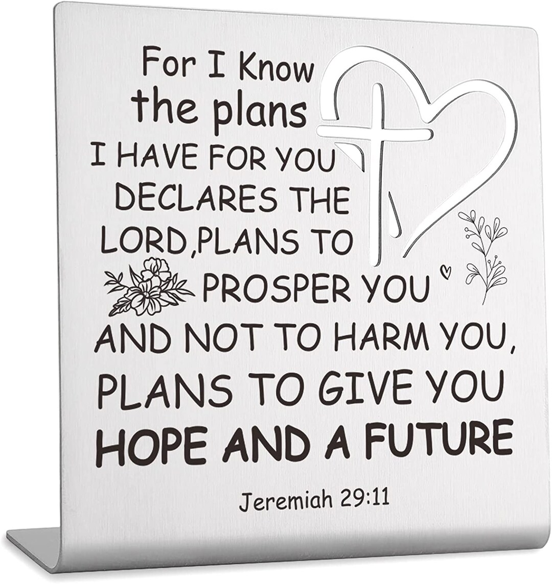 Inspirational Christian Desk Decor Modern Cross Desk Signs - Etsy