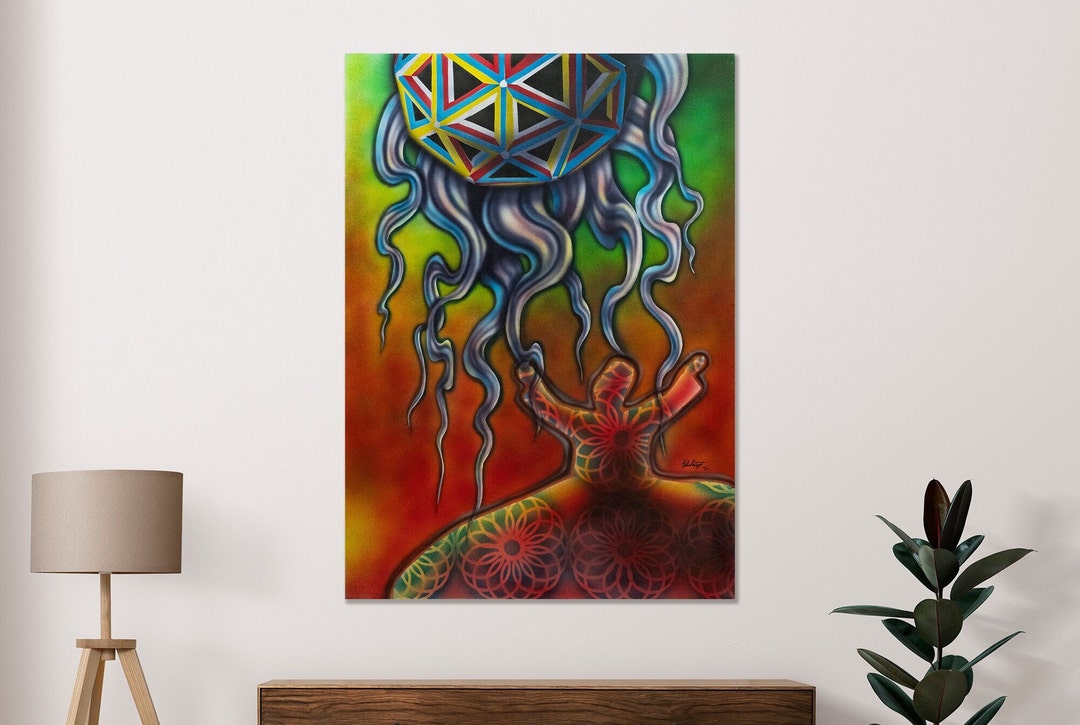 Red Whirling Dervishes - Original Acrylic Paint on Canvas by Artist ...