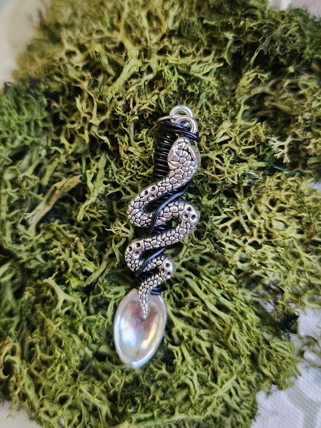 Mini Wire Wrapped Snake Spoon Pendant - Etsy