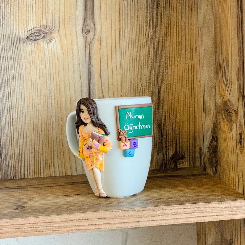 Polymer Clay Mug, Personalized Portrait Polymer Clay Mug, Handmade ...