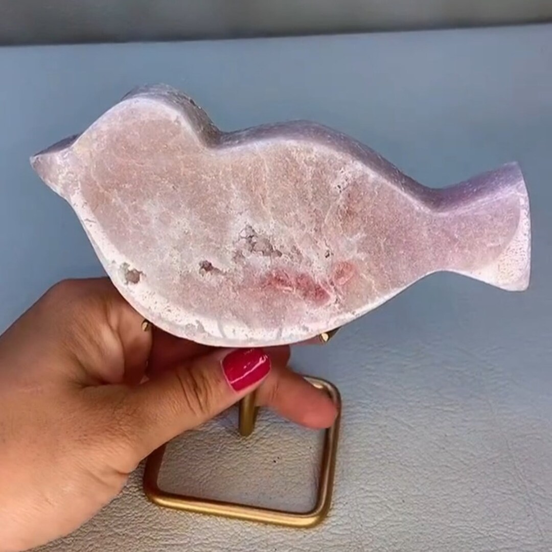 5 Lovely Pink Amethyst Bird on Stand - Etsy