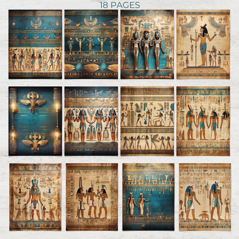 Ancient Egypt Digital Paper Pack, Printable Backgrounds, Scrapbook ...