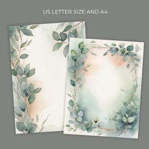 Eucalyptus Digital Paper Pack, Instant Download, Watercolor Botanical ...