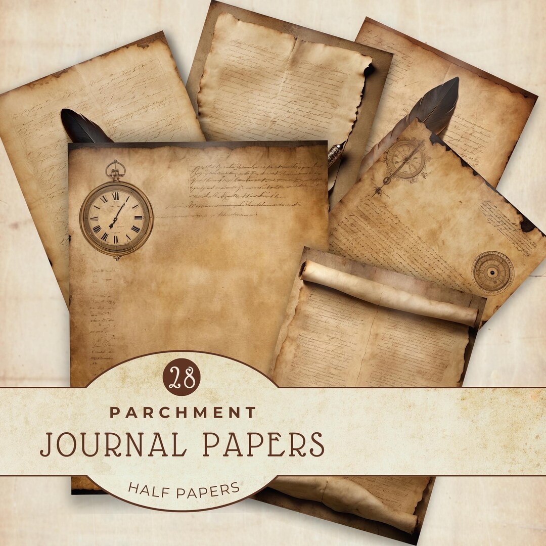 Antique Letters Digital Papers, Old Parchment Scrapbook Paper ...