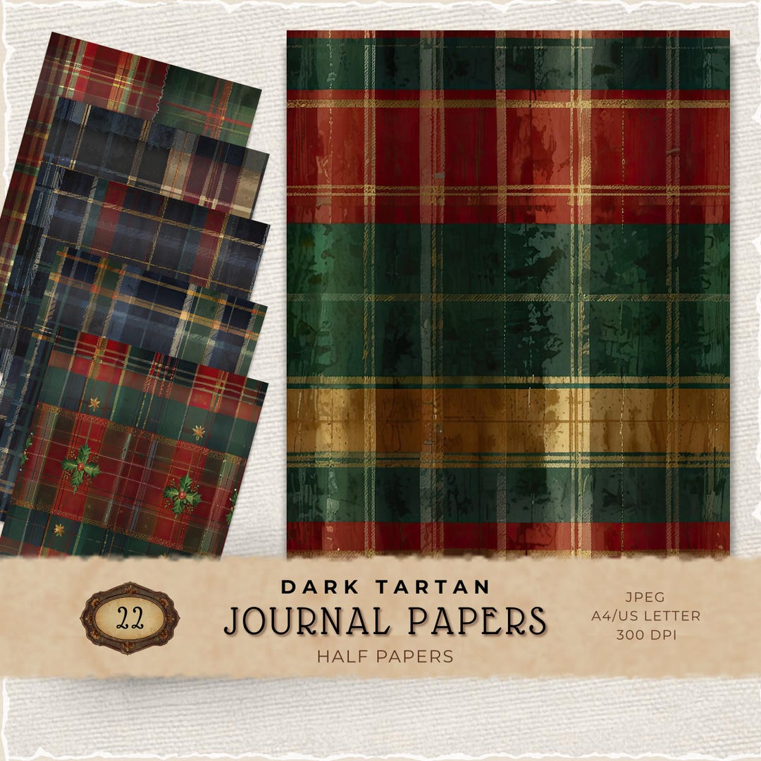 Tartan Plaid Digital Paper Pack: Scrapbook & Journal Backgrounds (PDF ...
