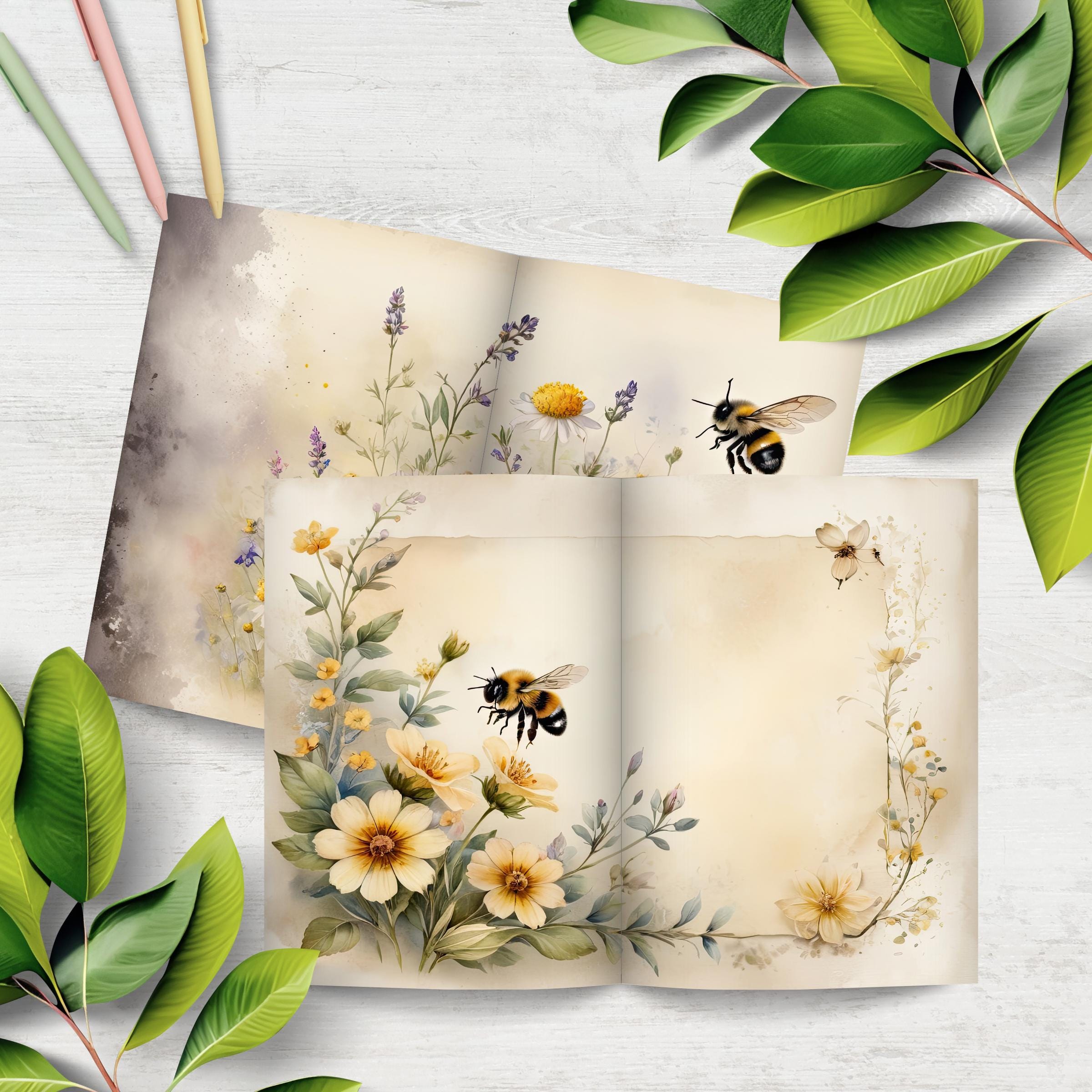 Bumblebee Papers, Digital Download, Scrapbook Essentials, Printable ...